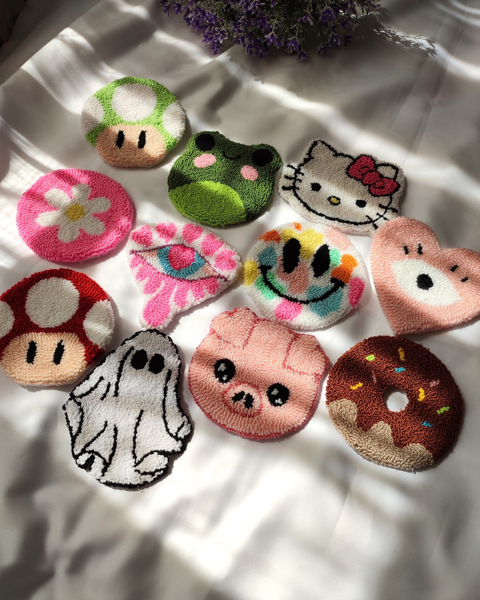 Punch Needle Coaster | Tufted Mug Rug | Tufted Coaster | Coffee Coaster ...