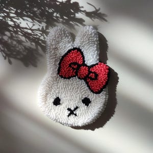 Miffy Punch Needle Coaster, Kawaii Decor, Tufted Mug Rug, Housewarming ...