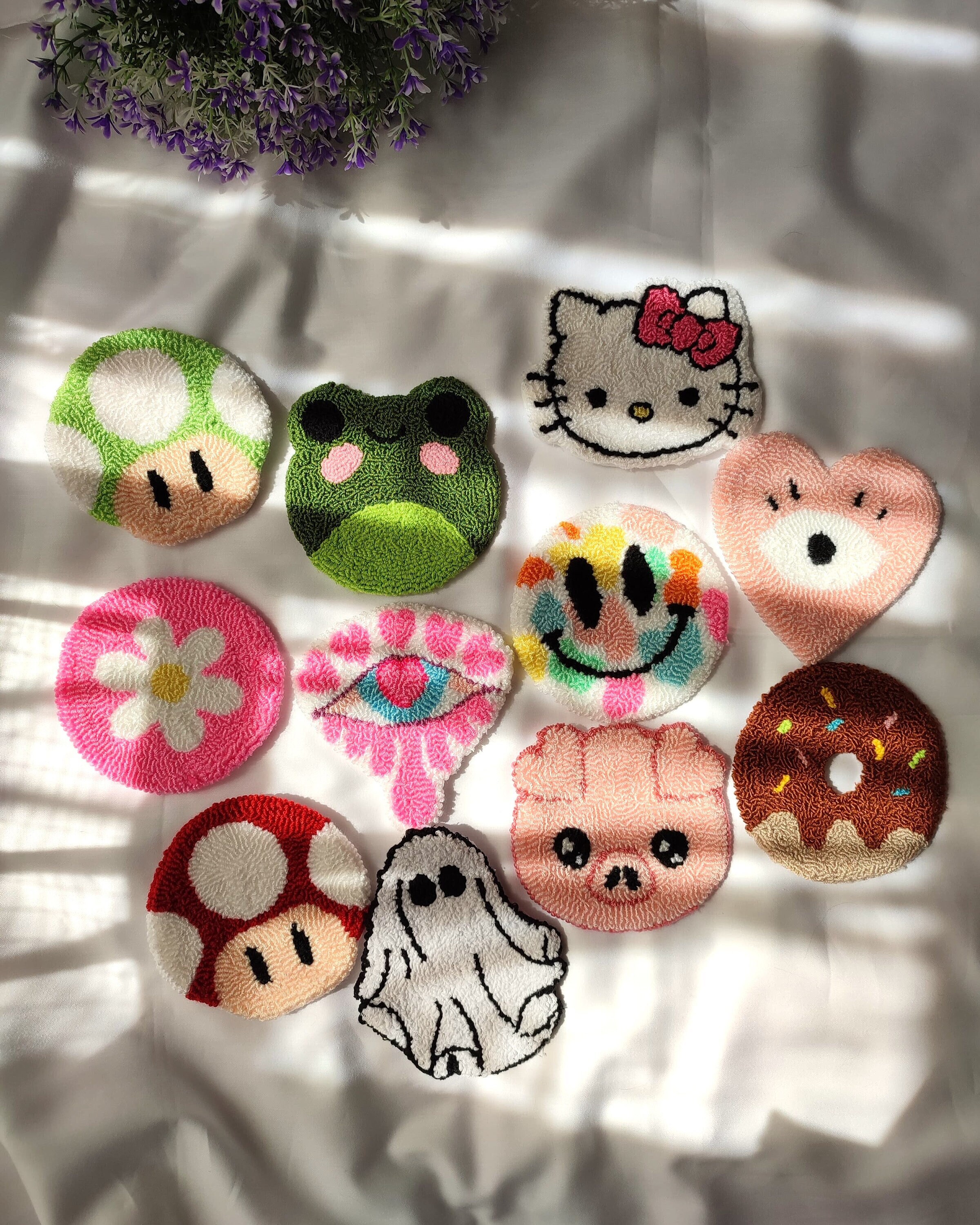 Punch Needle Coaster | Tufted Mug Rug | Tufted Coaster | Coffee Coaster ...