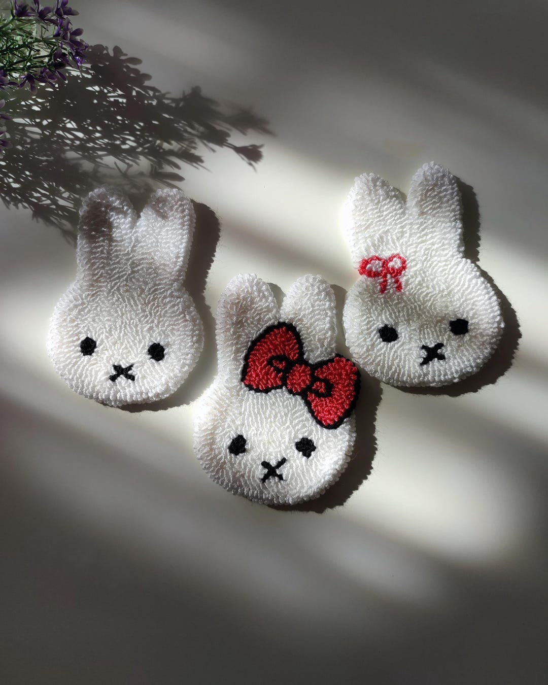 Miffy Punch Needle Coaster, Kawaii Decor, Tufted Mug Rug, Housewarming ...