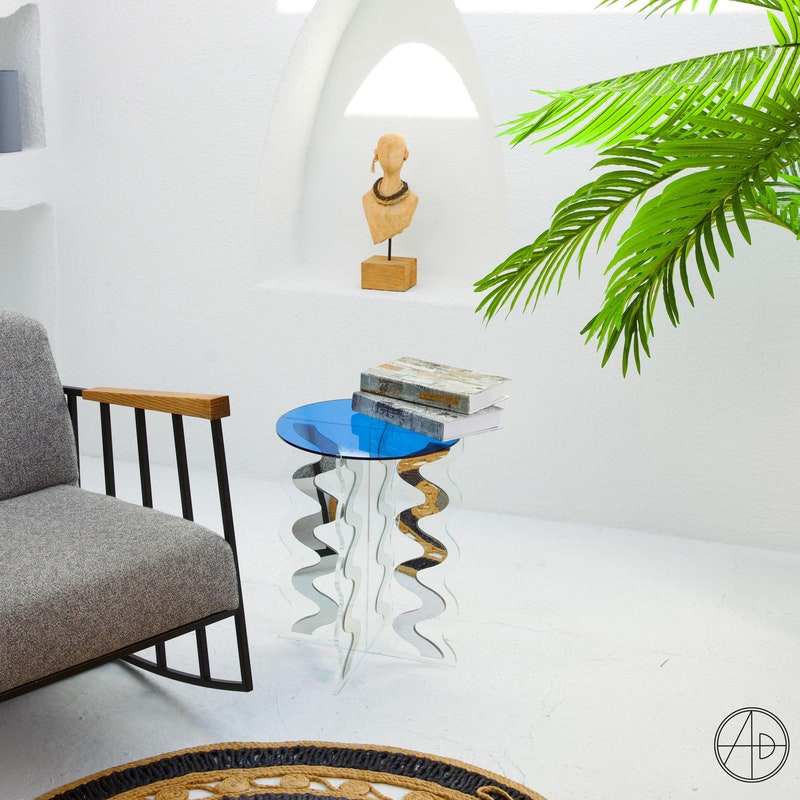 Acrylic Modern Side Table - Etsy