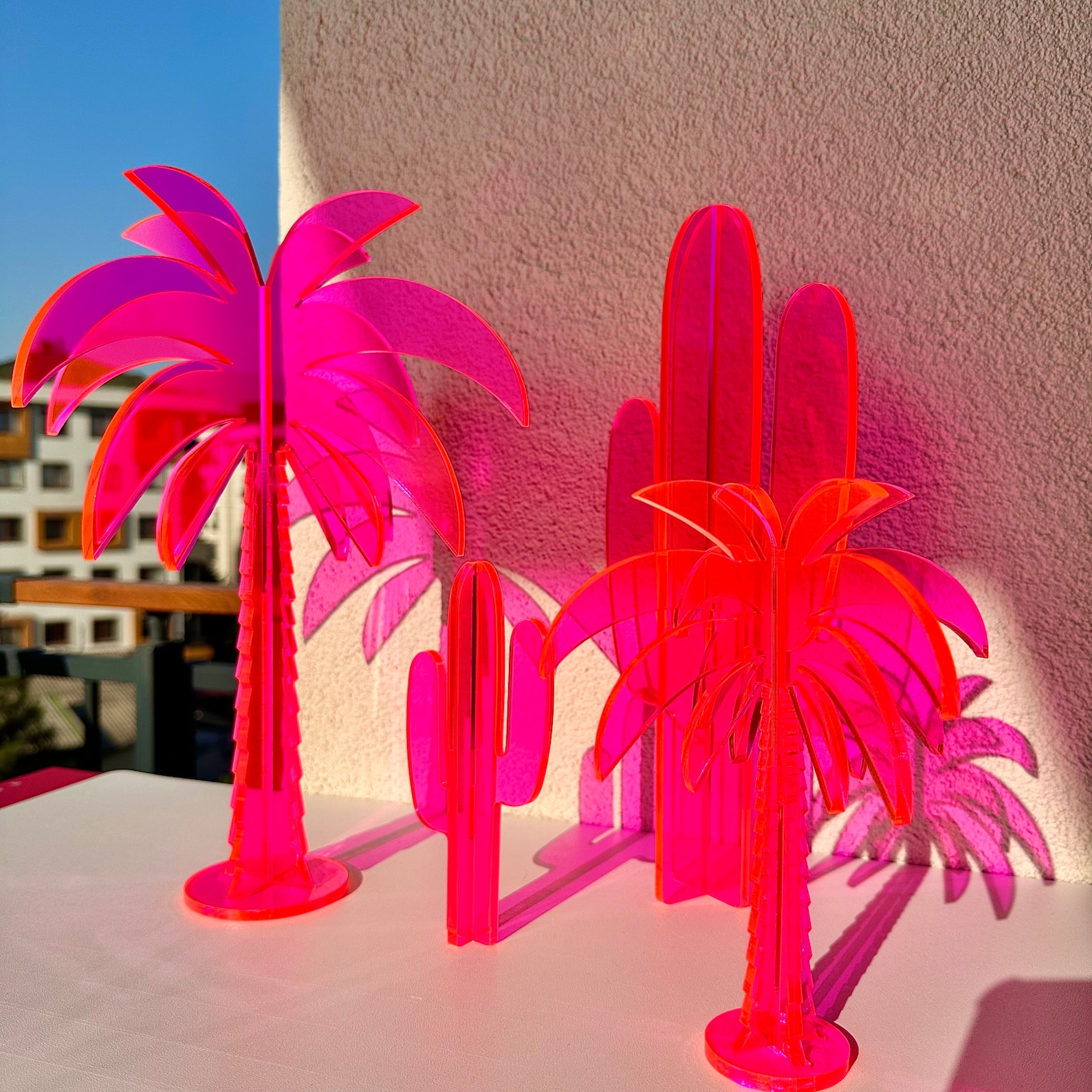 Neon Pink Acrylic Cactus: Bohemian Home Decor - Etsy