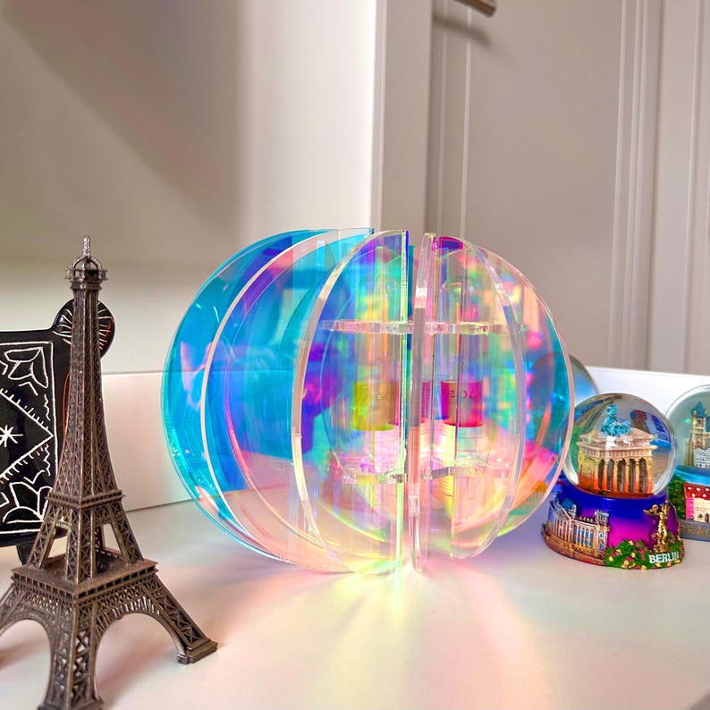 Nebula Sphere | Iridescent Acrylic Sphere Lamp, Minimal Holographic ...