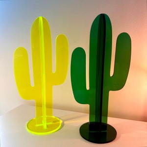 12’’ Acrylic Cactus Sculpture | Modern Bohemian Home Decor, Neon ...