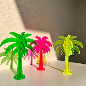 Neon Acrylic Palm Tree Sculpture | Maximalist Home Decor | Neon Pink ...