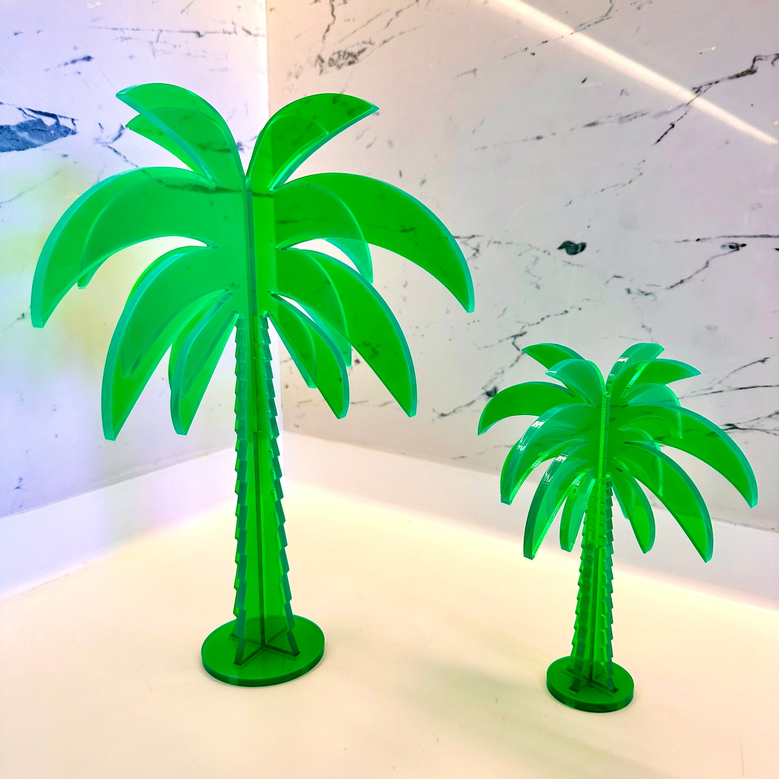 Neon Acrylic Palm Tree Sculpture Vibrant Colorful Decor for Home ...
