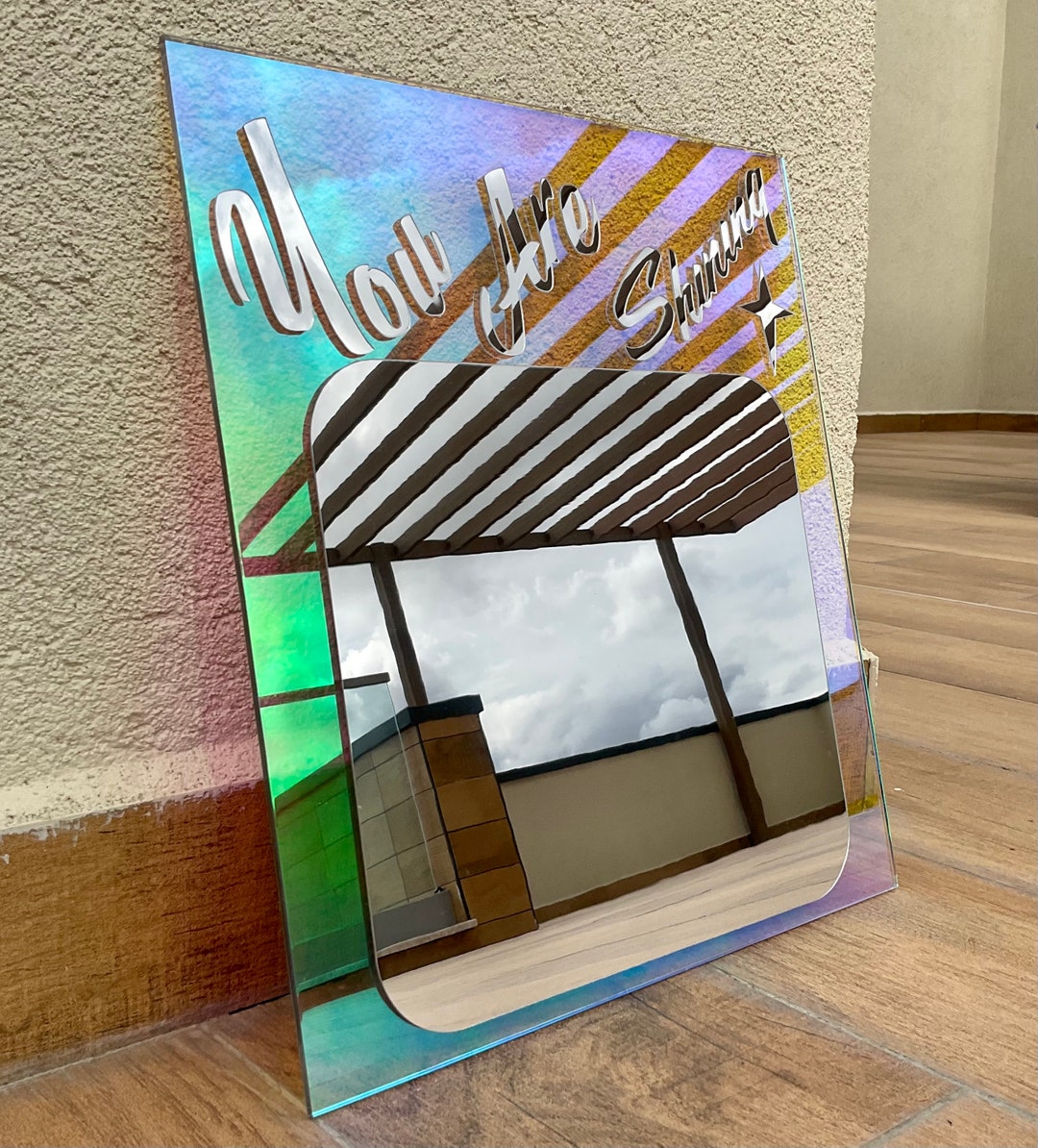 Holographic Acrylic Mirror: 'you Are Shining' Quote, Rainbow Reflection ...