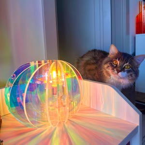 Nebula Sphere | Iridescent Acrylic Sphere Lamp, Minimal Holographic ...