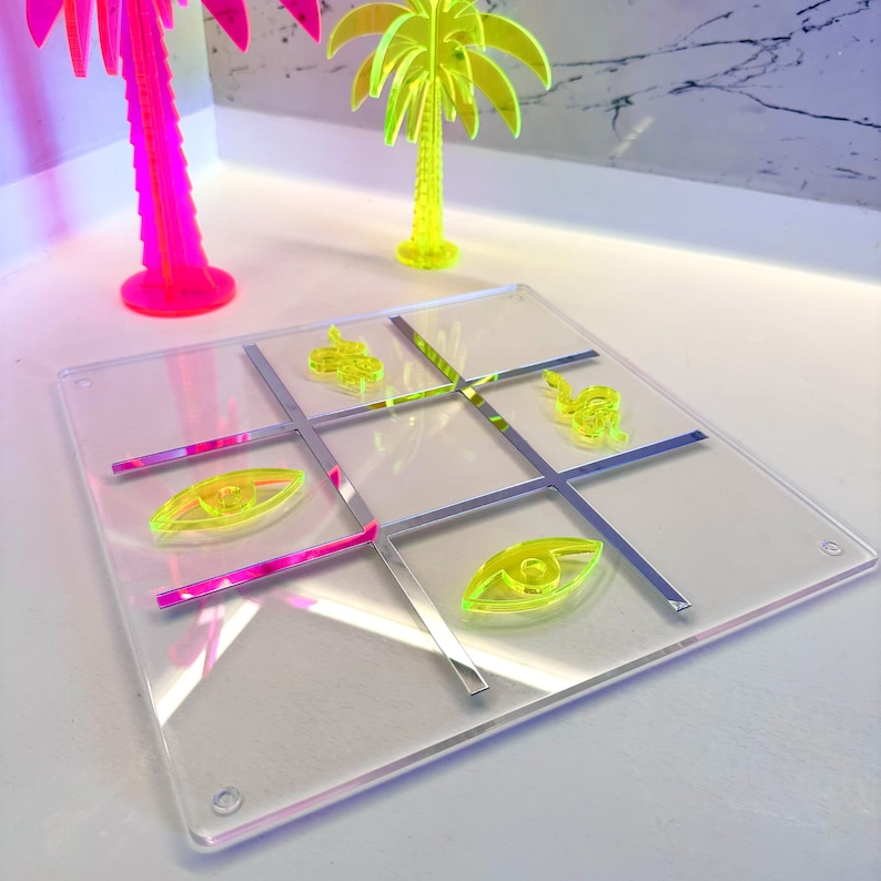 Unique Acrylic Tic Tac Toe Game Set 4 Different Piece Design - Etsy