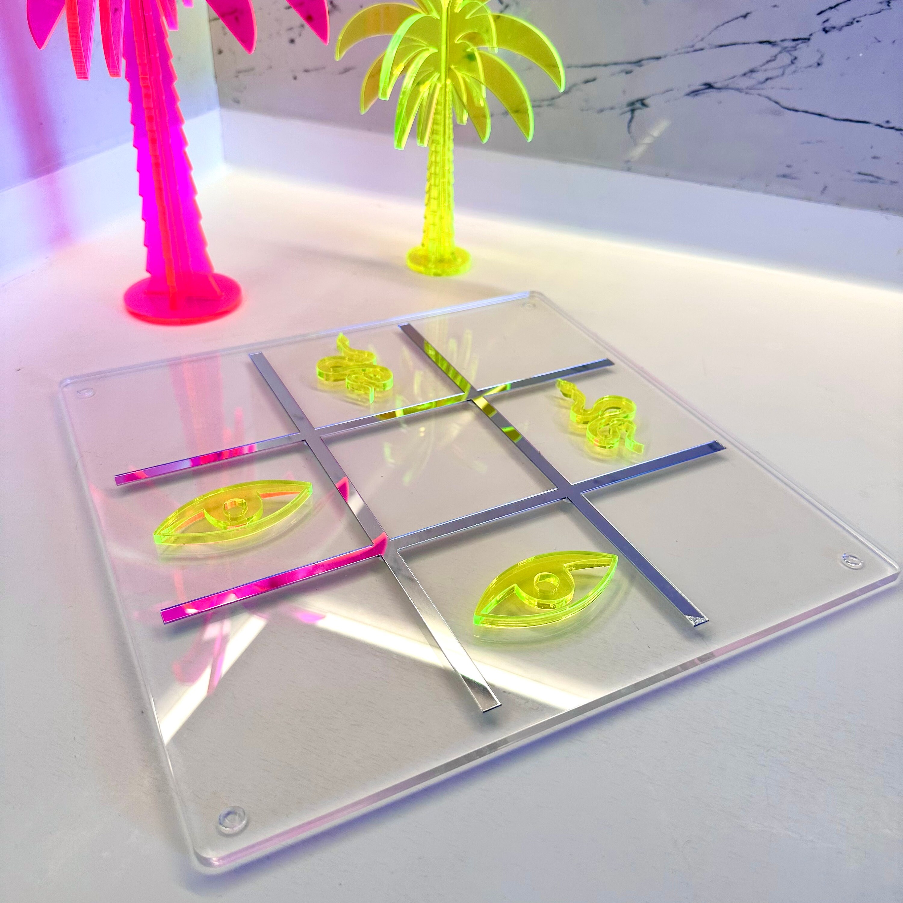 Unique Acrylic Tic Tac Toe Game Set 4 Different Piece Design - Etsy