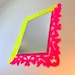 Fluorescent Neon Artwork Mirror in Vintage Pop Art Style Neon Yellow ...