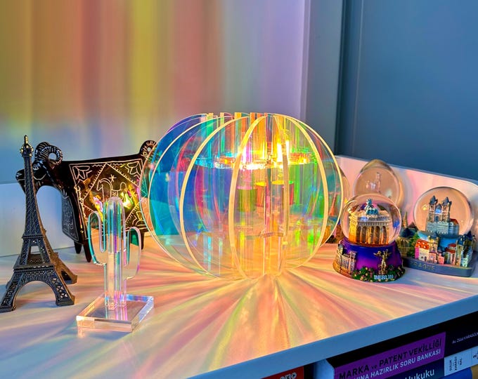 Nebula Sphere | Iridescent Acrylic Sphere Lamp, Minimal Holographic ...