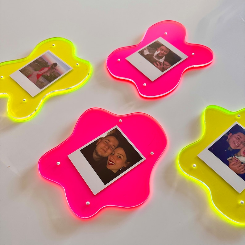 Neon Acrylic Polaroid Frame: Abstract Wall Decor - Etsy