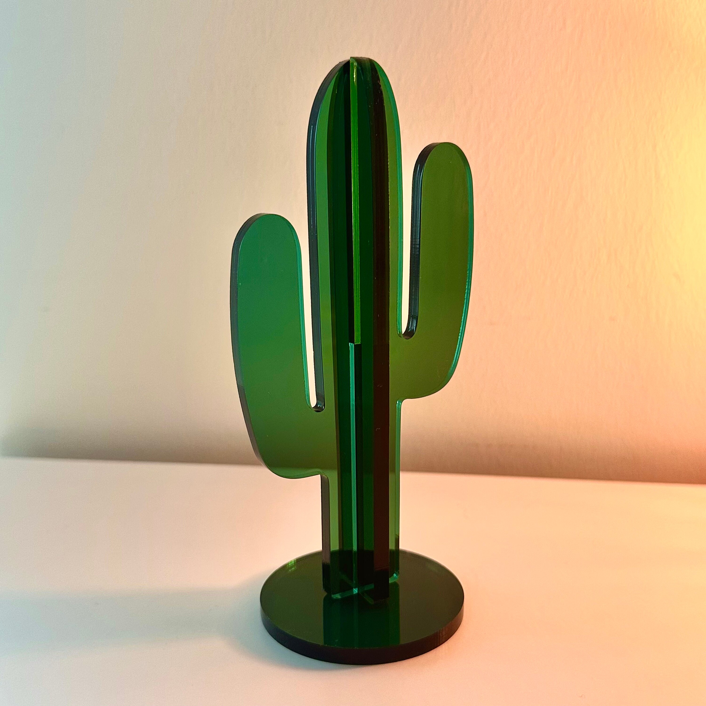 12’’ Acrylic Cactus Sculpture | Modern Bohemian Home Decor, Neon ...