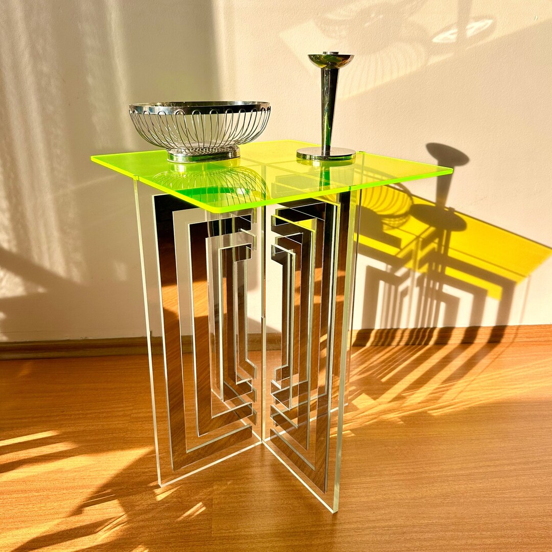 Acrylic Art Deco Design Table | Neon Acrylic Table With Vibrant Color ...