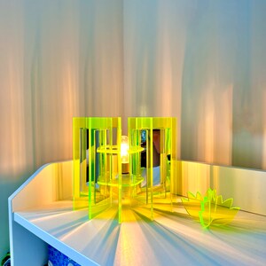 Neon Acrylic Table Lamp: Art Deco Modern Home Decor Lighting - Etsy