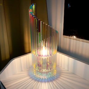 Crystal Iridescent Lamp | Colorful Holographic Reflection, Handmade ...