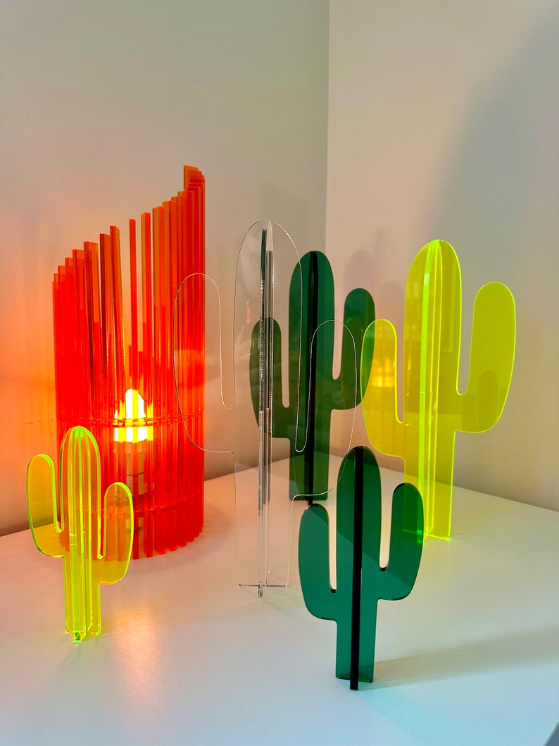 12 Acrylic Cactus Sculpture Modern Bohemian Home Decor - Etsy