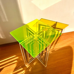 Acrylic Art Deco Design Table | Neon Acrylic Table With Vibrant Color ...