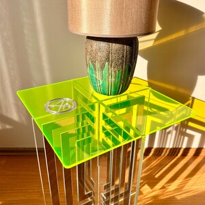Acrylic Art Deco Design Table | Neon Acrylic Table With Vibrant Color ...