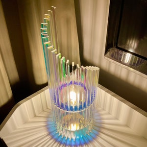 Crystal Iridescent Lamp | Colorful Holographic Reflection, Handmade ...