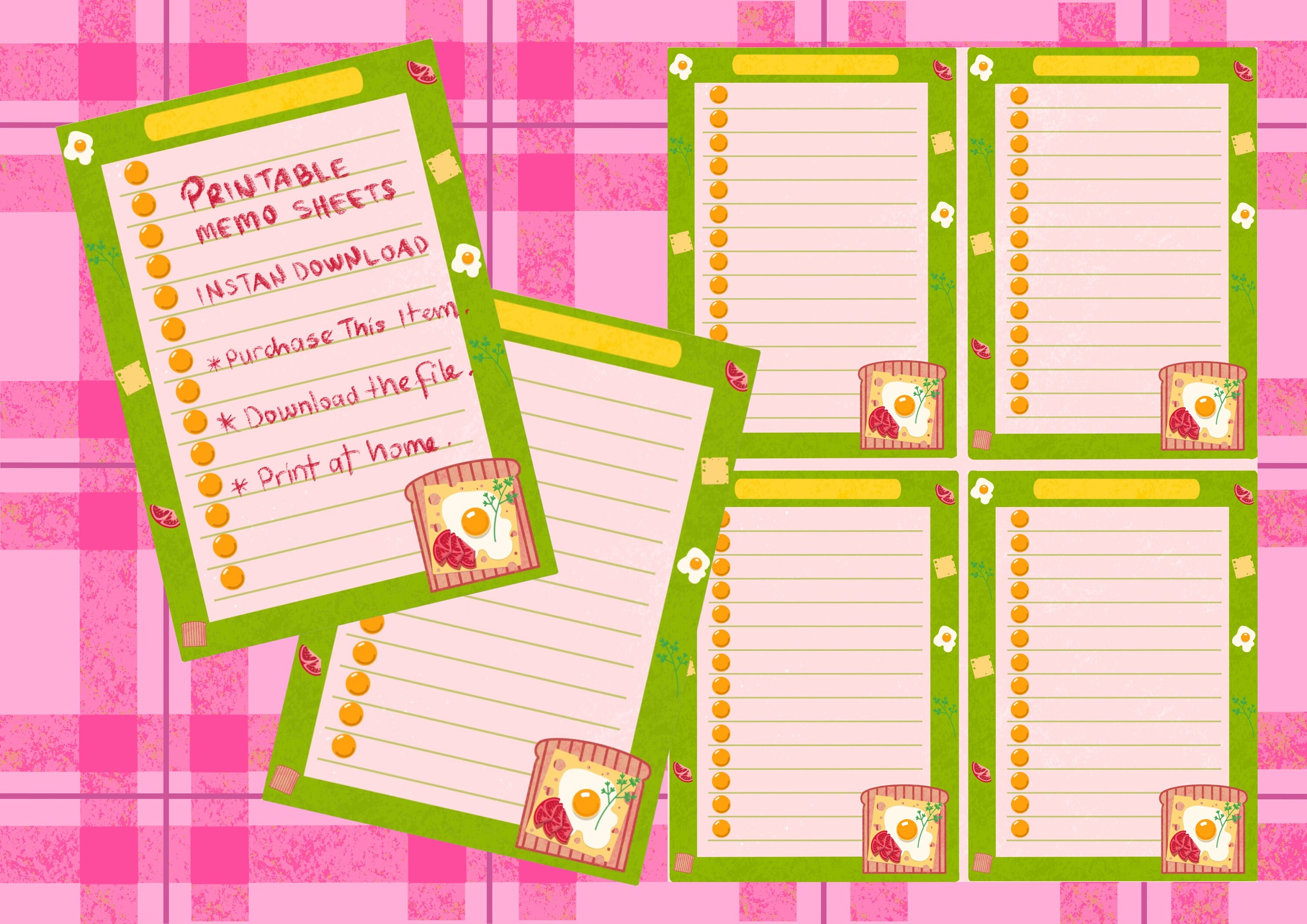 Toast Memo Sheets - Etsy