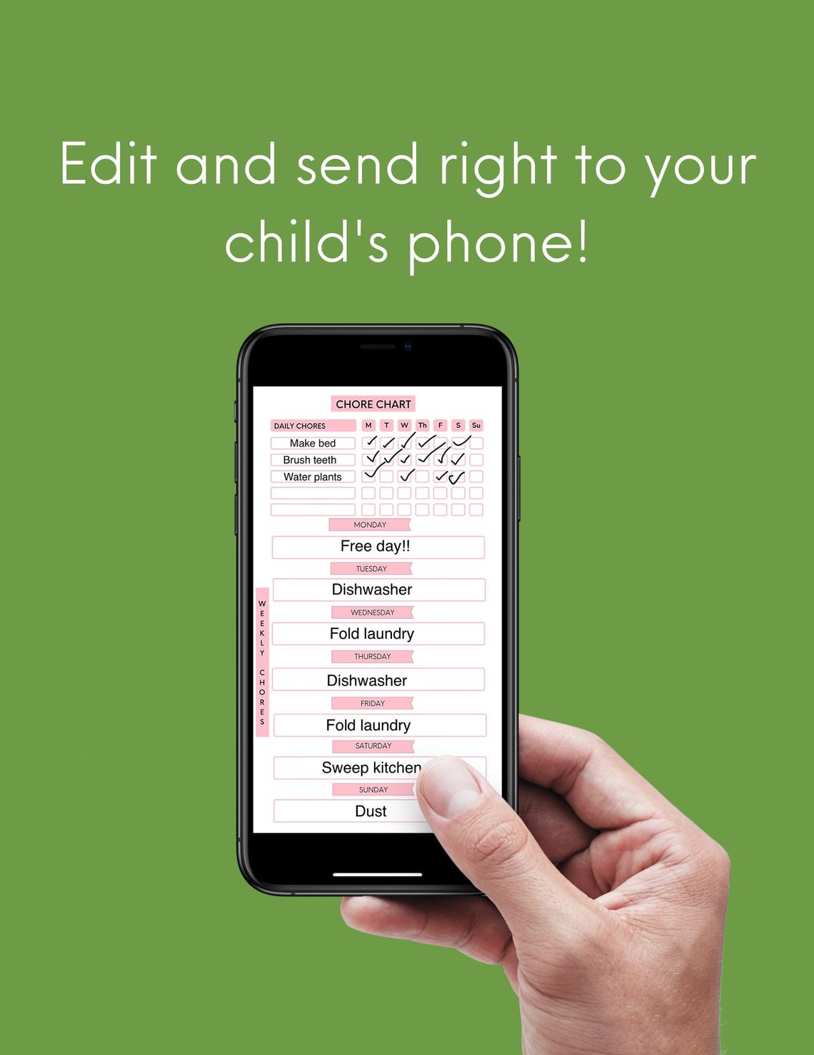 Printable Chore Chart, Kid's Chore Chart, Phone Chore Chart - Etsy