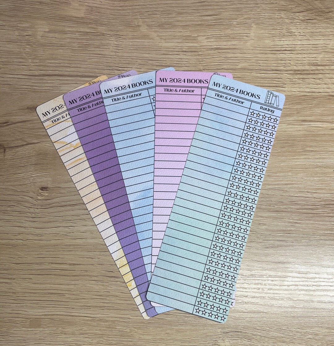 Book List Bookmark, 2024 Books Read, Bookmark for Book Lover, Rate Your ...