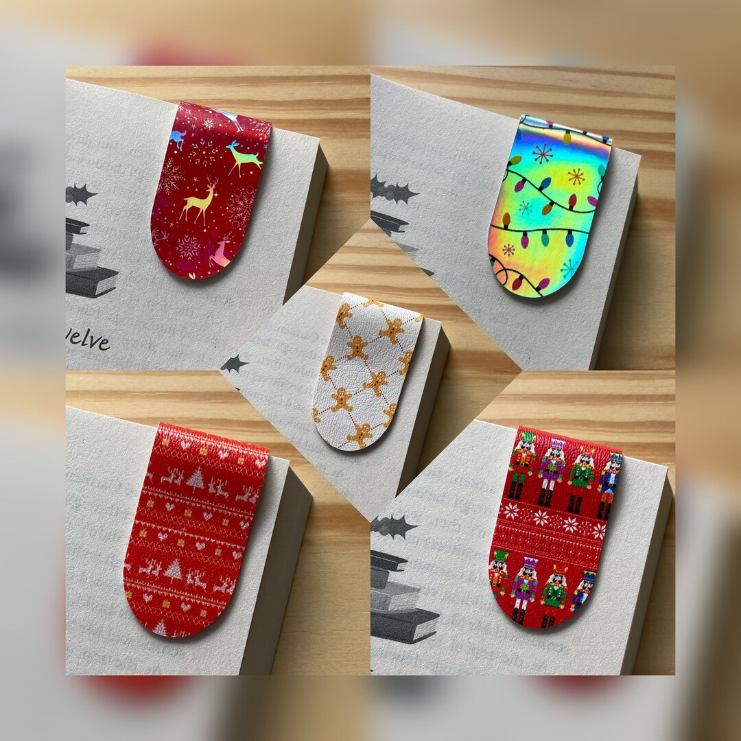 Christmas Faux Leather Magnetic Bookmark, Bookmark for Cracker ...