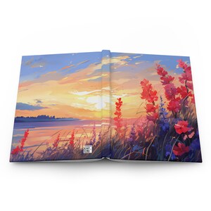 Hardcover Journal Matte Ruled Line Wildflover Field Digital Painting ...