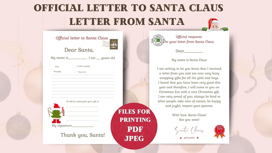 Formal Letter to Santa Claus, Letter From Santa Claus, Ask for a Gift ...