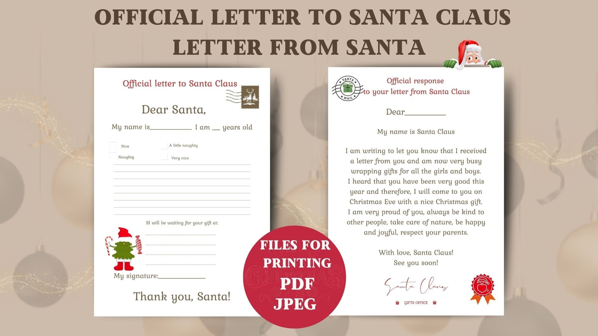 Formal Letter to Santa Claus, Letter From Santa Claus, Ask for a Gift ...