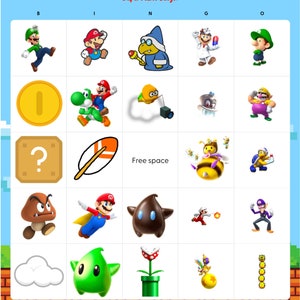 Super Mario BINGO! - Etsy