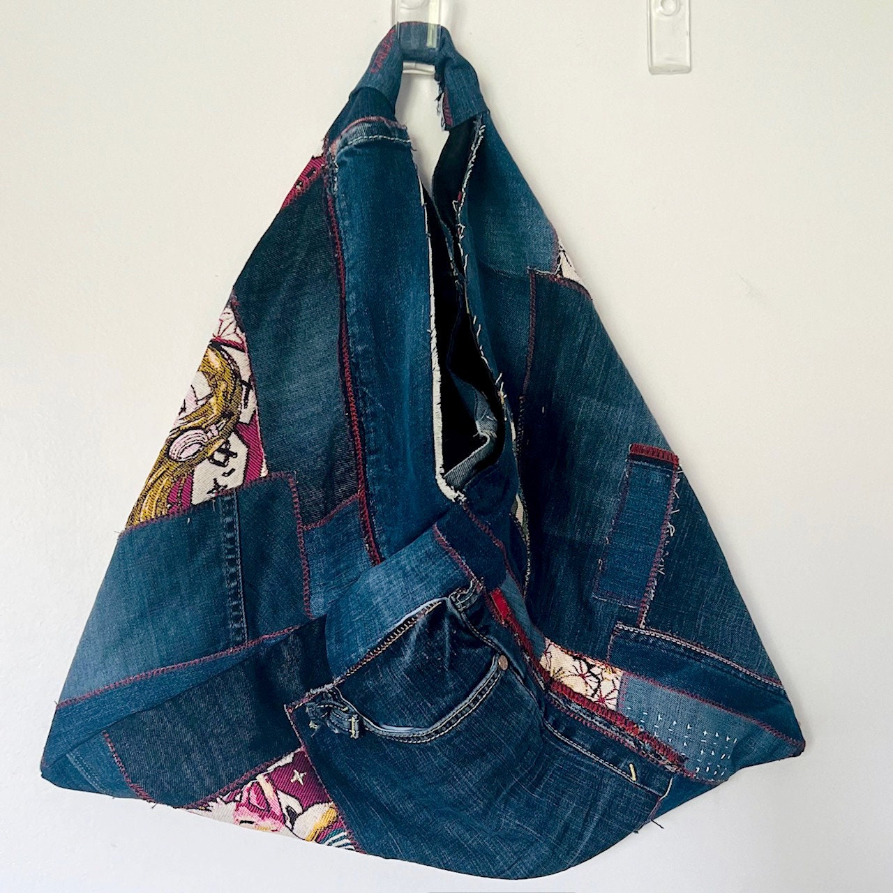 Manga Origami Bag in Recycles Jeans, Denim Tote Bag up Cycle Creation ...