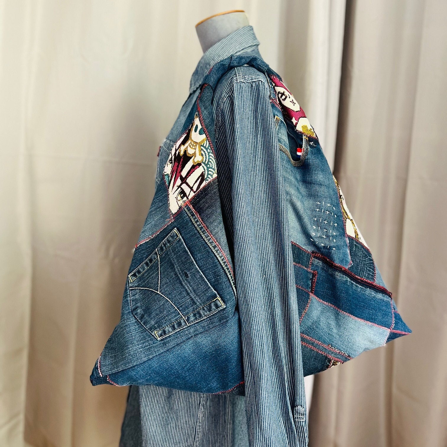 Manga Origami Bag in Recycles Jeans, Denim Tote Bag up Cycle Creation ...