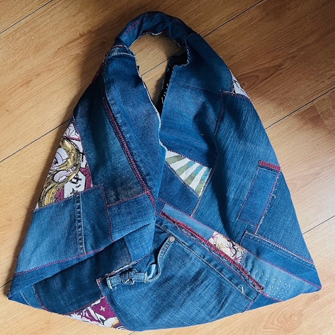 Manga Origami Bag in Recycles Jeans, Denim Tote Bag up Cycle Creation ...