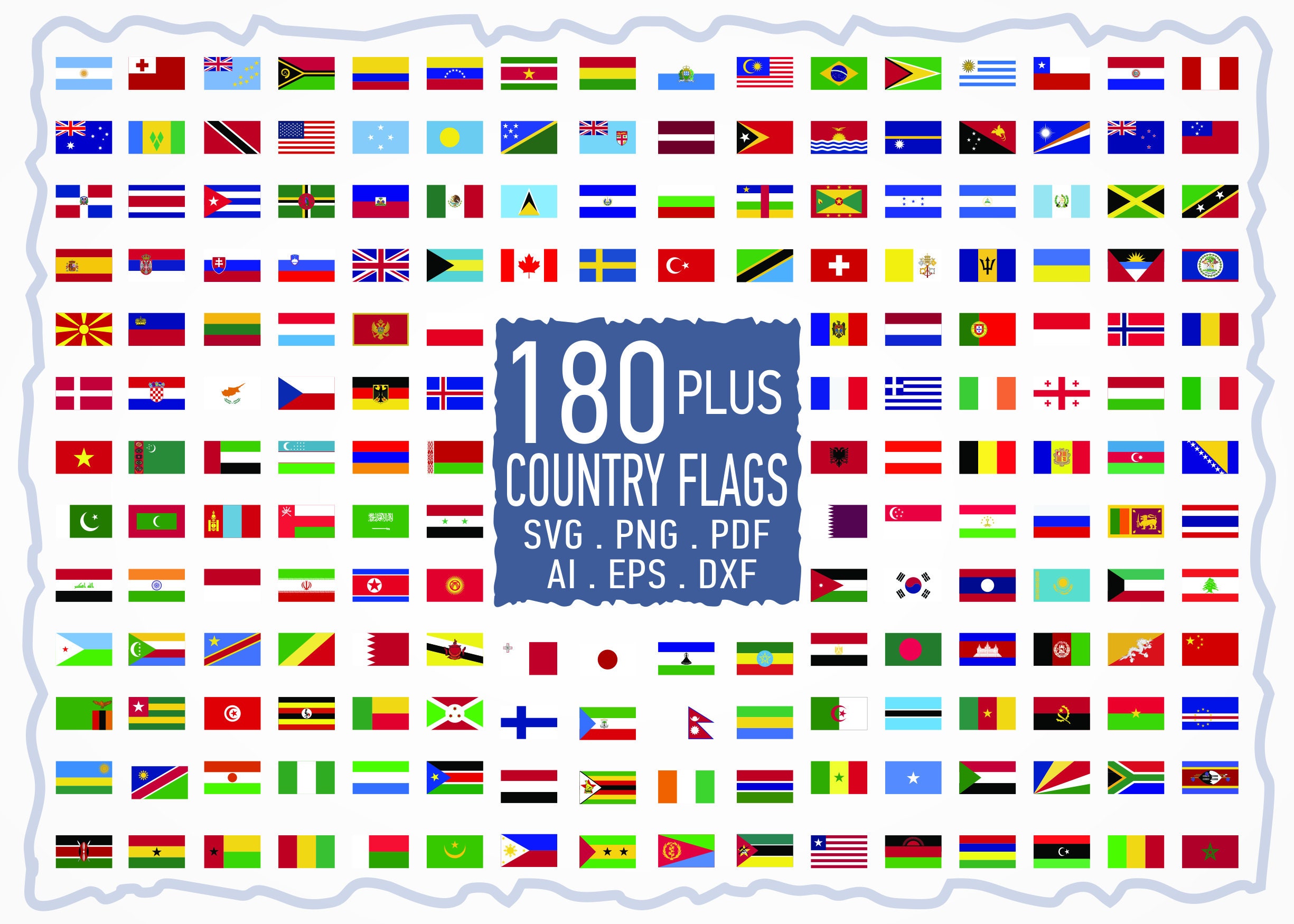 All World Flags SVG Bundle, Country Flag Svg Bundle, National Flag Svg ...