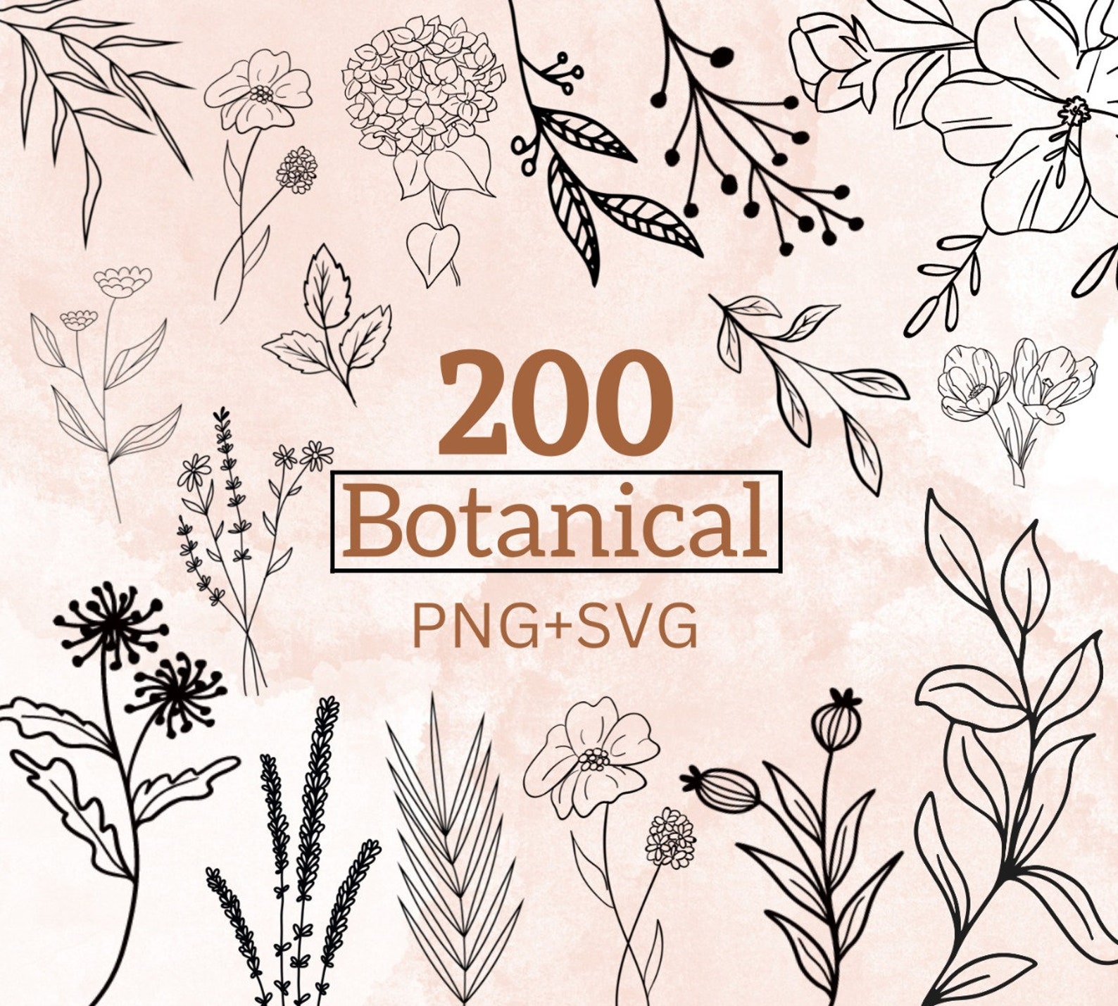 48 Leaves SVG / Hand Drawn Leaves SVG / Cut Files / Files for Cricut ...