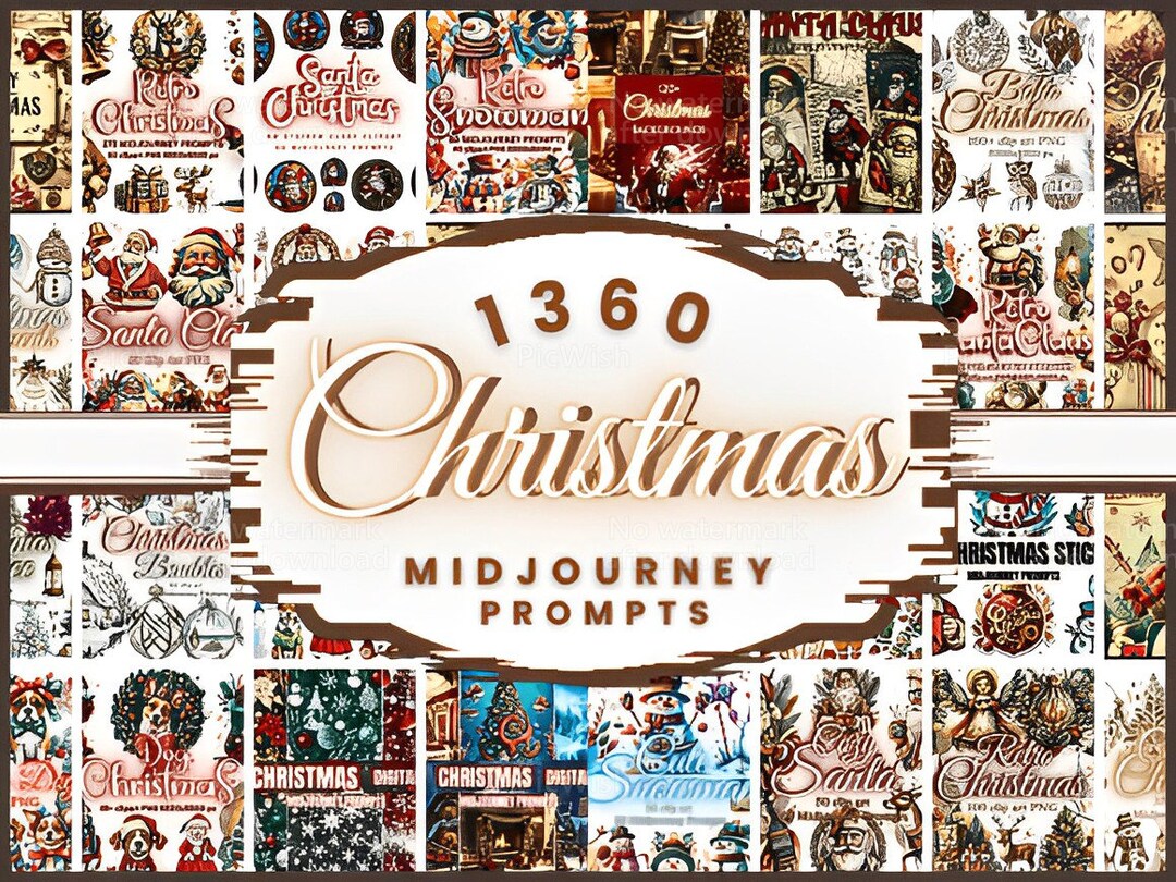 1360 Christmas Mid Journey Prompts Bundle Graphic, the Digital Infinity ...