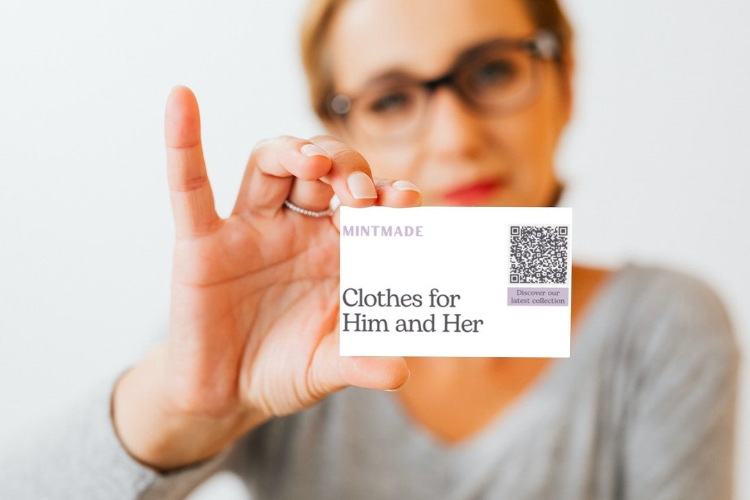 Custom QR Code Visiting Card Template/business Card Template/minimal ...