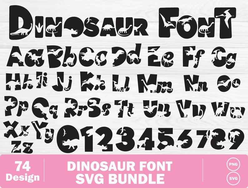 DINOSAUR FONT SVG Dinosaur Alphabet Svg Dinosaur Svg Cut - Etsy