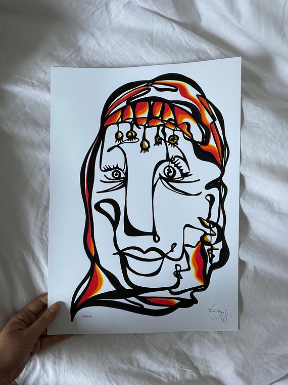 Line Drawing of Posca on A3 Format - Etsy