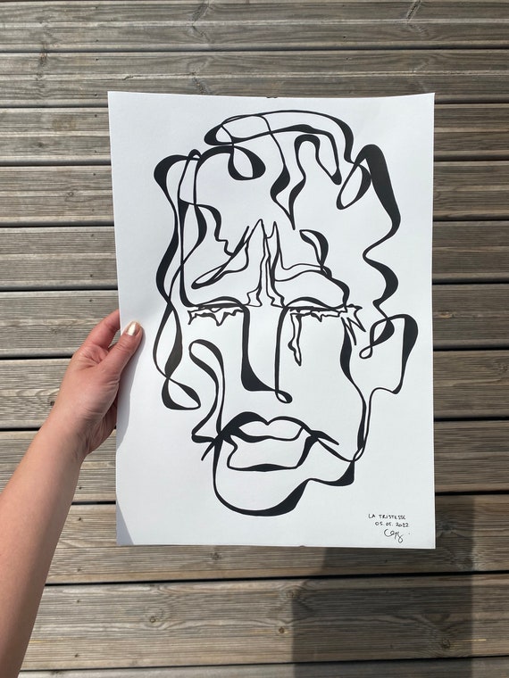 Line Drawing of Posca on A3 Format - Etsy