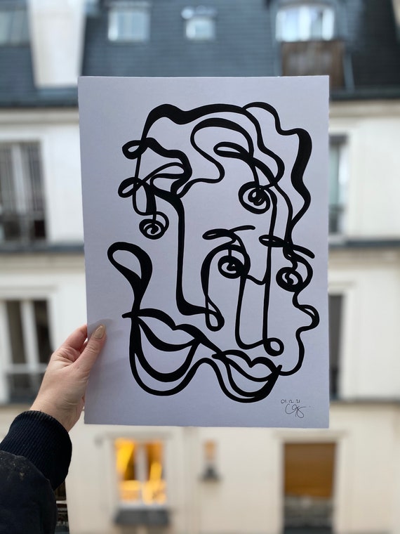 Line Drawing of Posca on A3 Format - Etsy