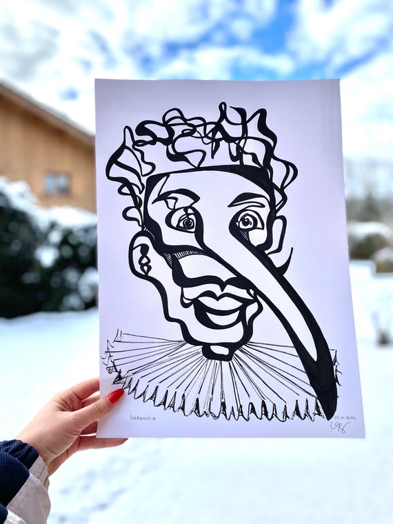 Line Drawing of Posca on A3 Format - Etsy