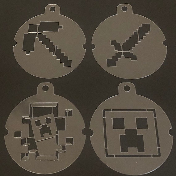 Minecraft Themed Coffee Dusting Stencils - Etsy
