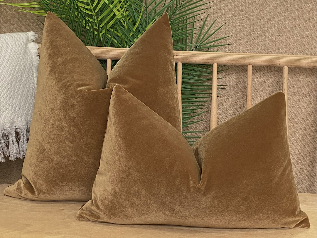 Super Soft Camel Velvet Pillow Cover, Cotton Camel Velvet Pillow ...