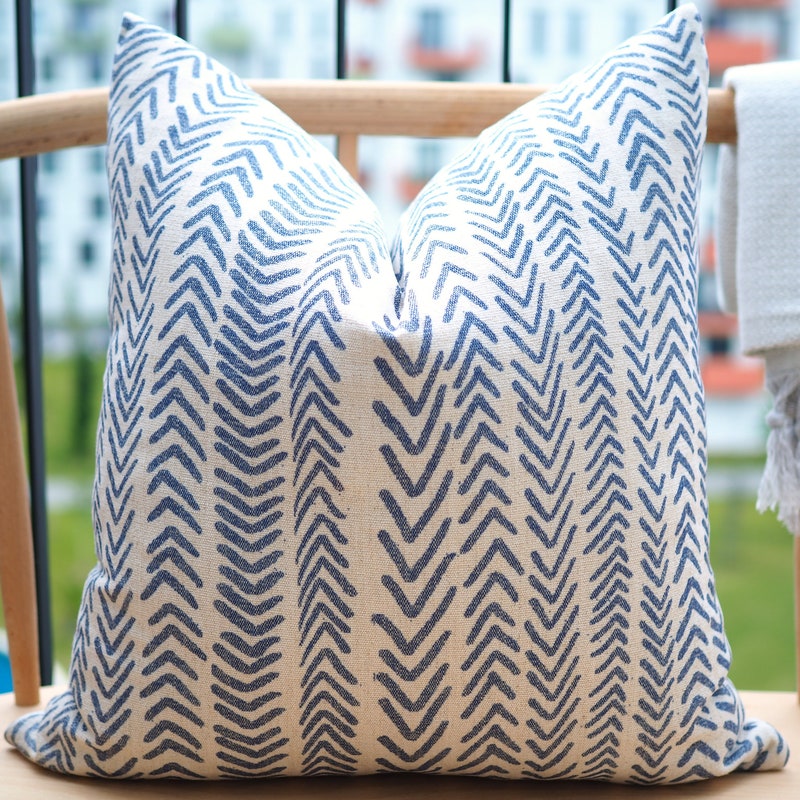 Blue Pattern Pillow Cover - Etsy