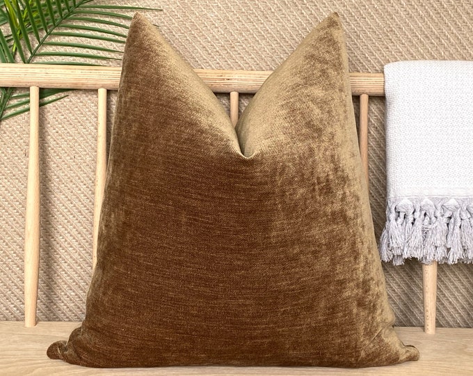 Camel Linen Textured Pillow Cover, Soft Linen Pillow Cushion, Euro Sham ...