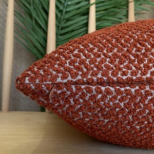 Deep Brick Puffy Boucle Pillow Cover, Textured Boho Pillow Cushion ...
